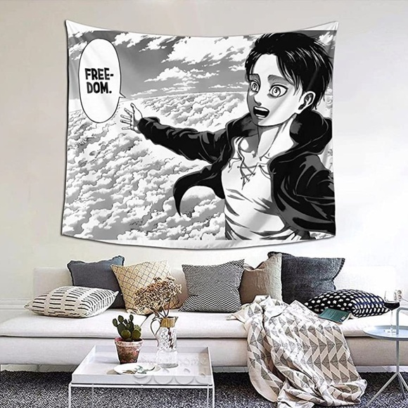 Laupuor | Wall Decor | Eren Yeager Freedom Panel Tapestry | Poshmark